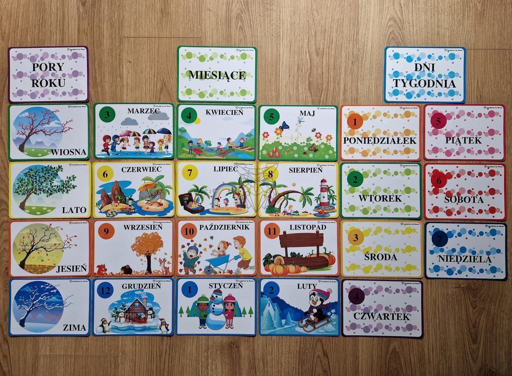 PORY ROKU/ MIESIĄCE/ DNI TYGODNIA (PDF) Teach & Fun by Monia
